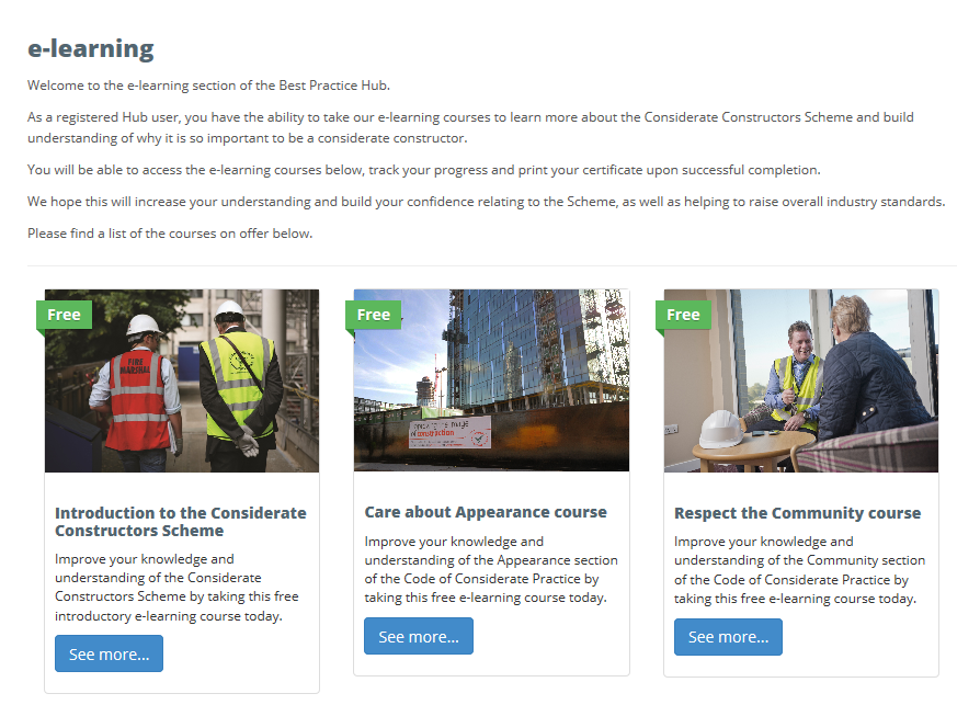 » e-learning – coming soon! Best Practice Hub